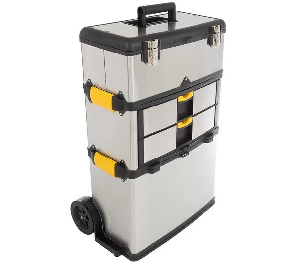 STALWART 3-part Tool Box Stainless-steel Organi Zer W/wheels