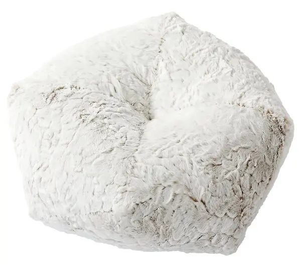 SORRA HOME Indoor Fauxchilla Geo Pouf