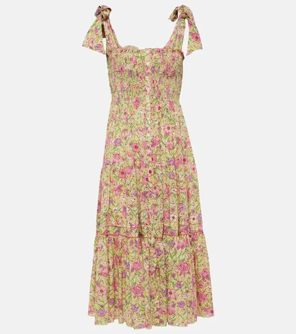 Poupette St Barth Triny Floral Midi Dress - Multicoloured