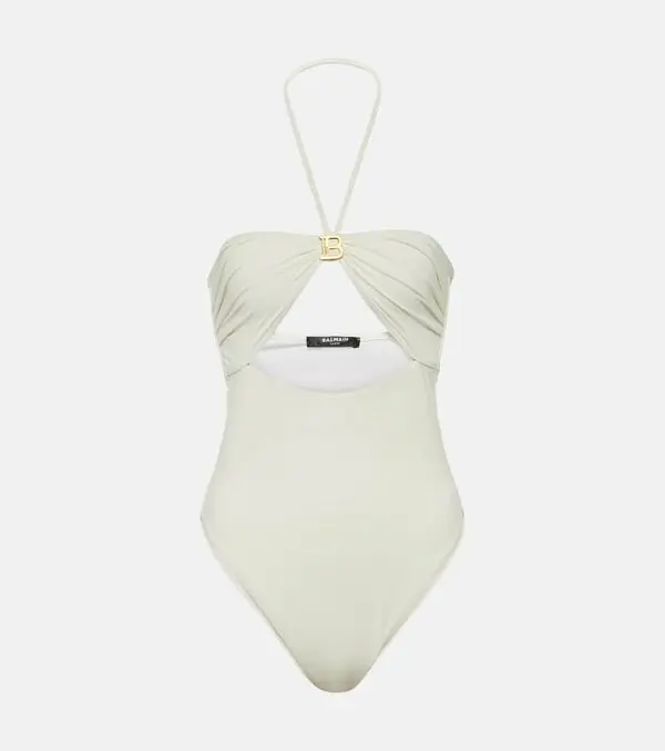 Balmain Logo Cutout One Piece Swimsuit