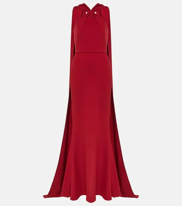 Safiyaa Lilien Halterneck Gown - Red