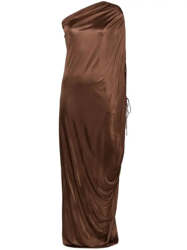 Atlein Single-sleeve Draped Dress