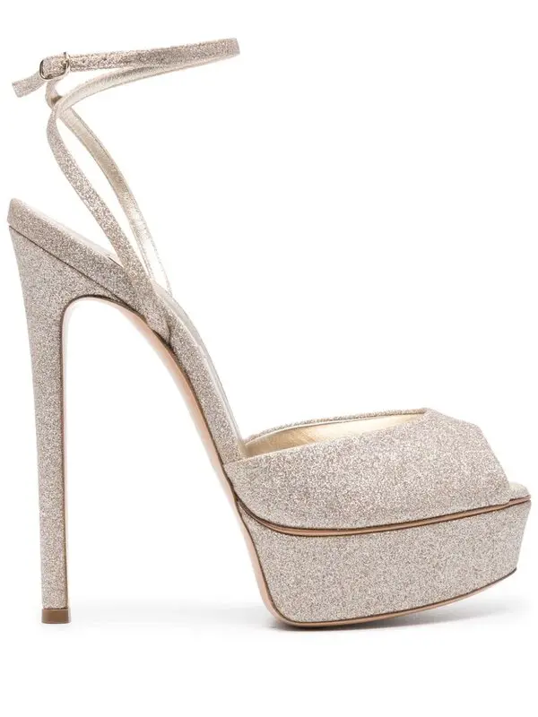 Casadei Flora Jolly 140mm Glitter Sandals