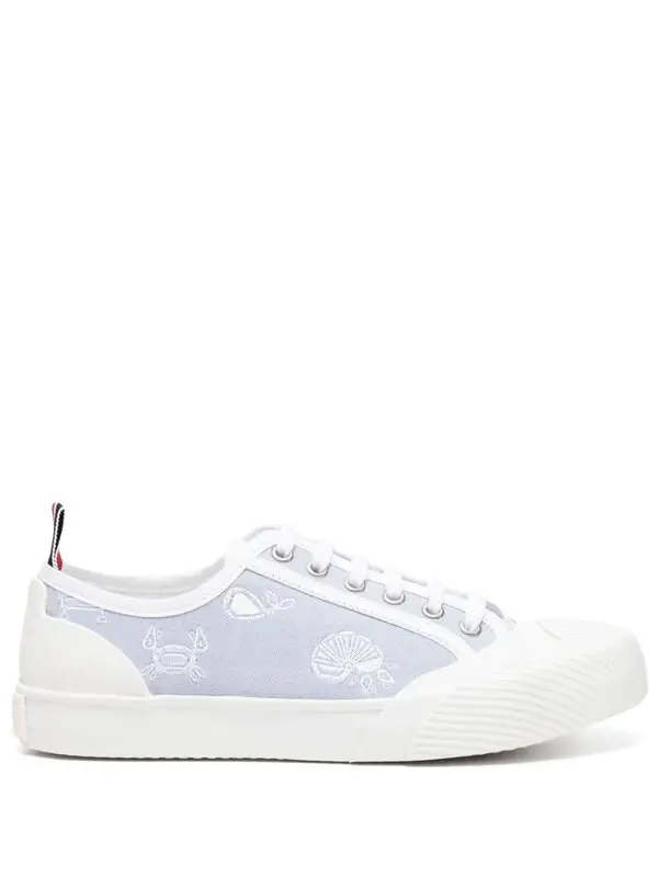Thom Browne Graphic-embroidered Lace-up Sneakers