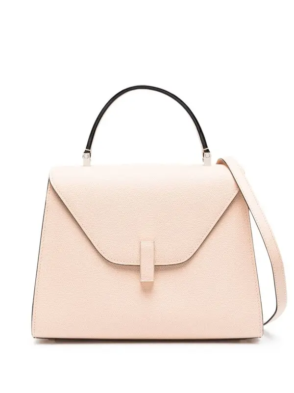 VALEXTRA Iside Pebbled-leather Crossbody Bag - Neutrals