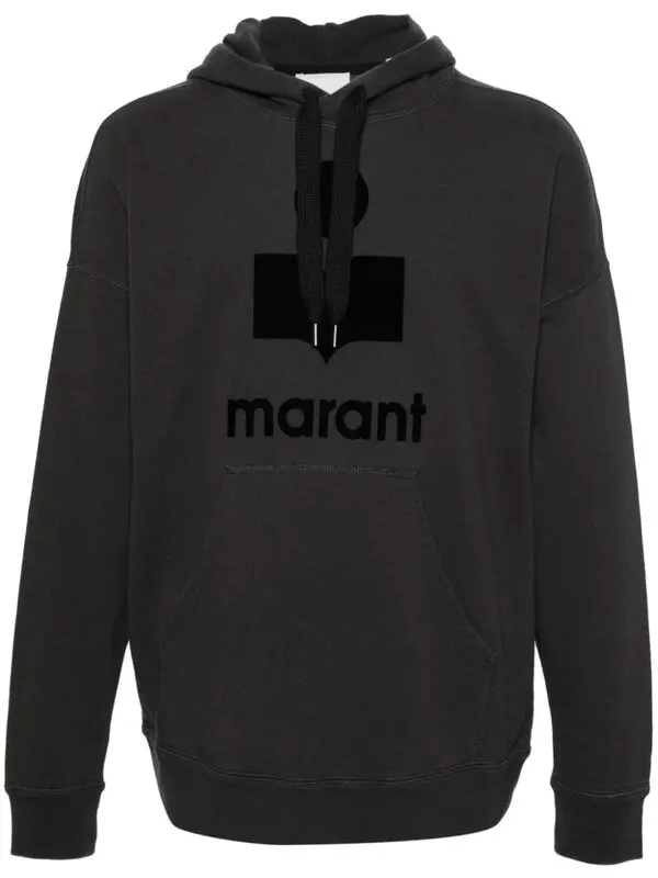 MARANT Miley Flocked-logo Hoodie - Grey