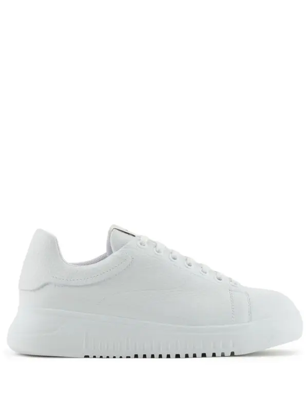 Emporio Armani Grained-leather Sneakers