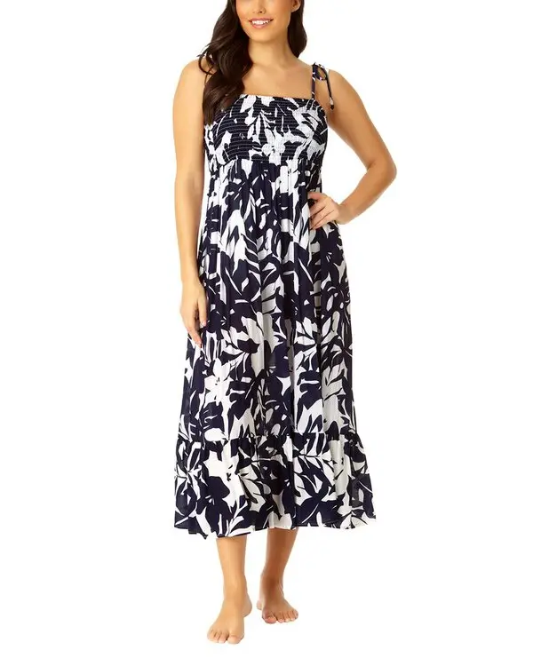 Buy ANNE COLE Smocked Shoulder Tie Dress - Multi At 31% Off | Editorialist