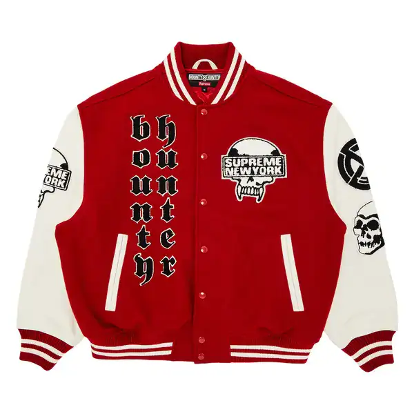 Supreme X Bounty Hunter Varsity Jacket - Red | Editorialist