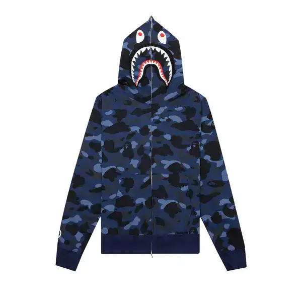 BAPE Camo Shark Full Zip Hoodie 'navy - Blue | Editorialist