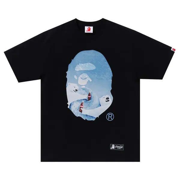 BAPE X Coca-cola Photo Ape Head T-shirt - Black