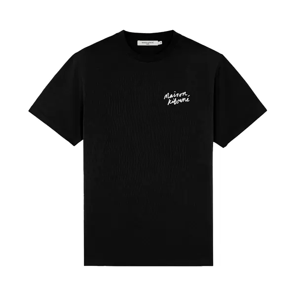 Tシャツ・カットソー MAISON KITSUNE Mini Handwriting Classic Short Sleeve T-Shirt Maison Kitsuné Mini Handwriting Classic Tee - Black