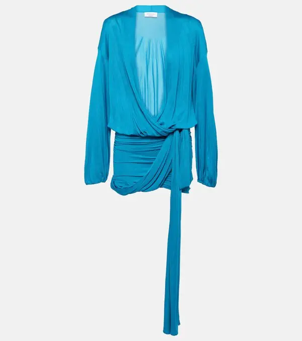 Blumarine Draped Minidress - Blue