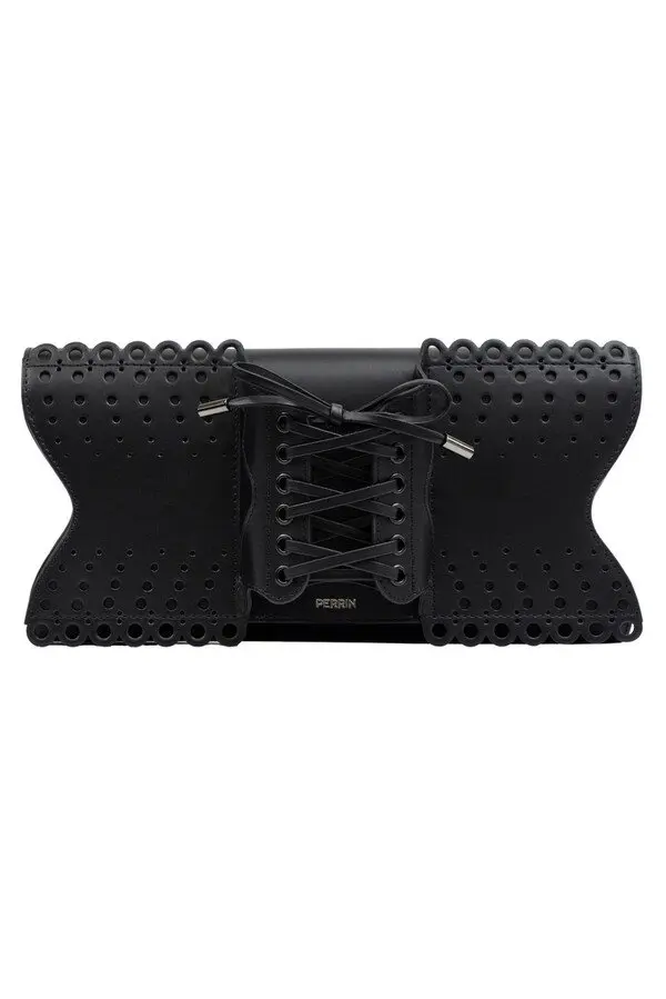 Perrin Le Corset Perfore Clutch - Black