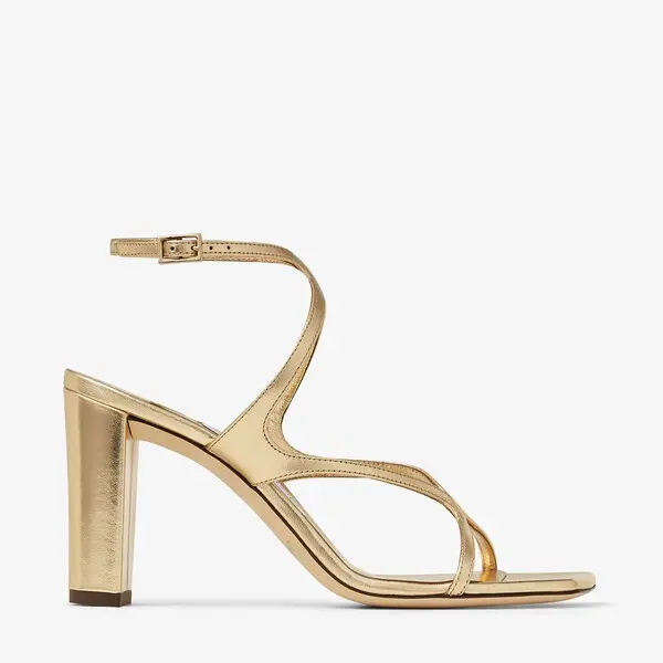 JIMMY CHOO Azie 85 Metallic Nappa Leather Sandals