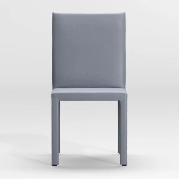 Crate & Barrel Folio Slate Blue Topgrain Leather Dining Chair Blue
