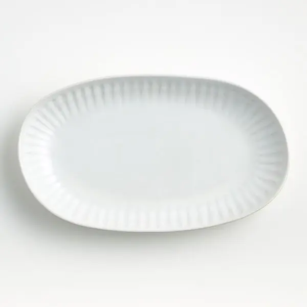 Crate Barrel Dover Small Oval Platter White Editorialist - Main Image