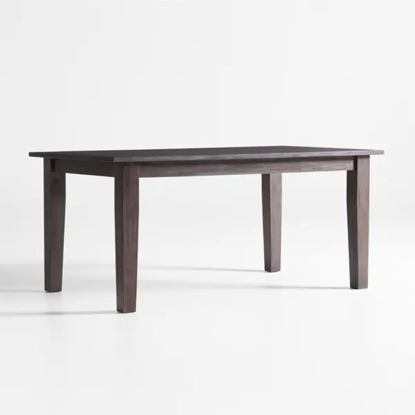 Crate & Barrel Basque Charcoal Wood Rectangular Dining Table - Grey ...
