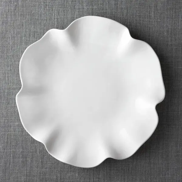 Crate & Barrel Ruffle Platter White Editorialist