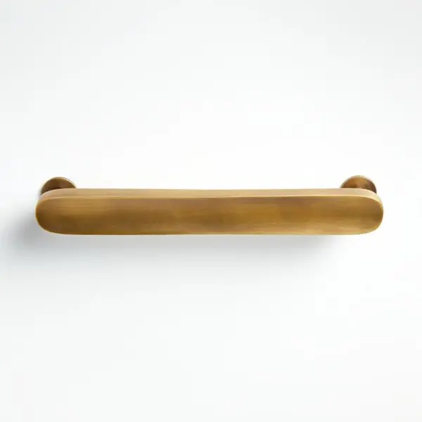 Crate & Barrel Oval Antique Brass Bar Pull - Gold | Editorialist