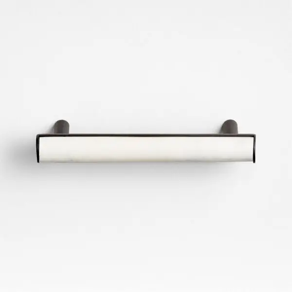 Crate & Barrel Mason Marble Hardware Black Bar Pull - Black/white ...