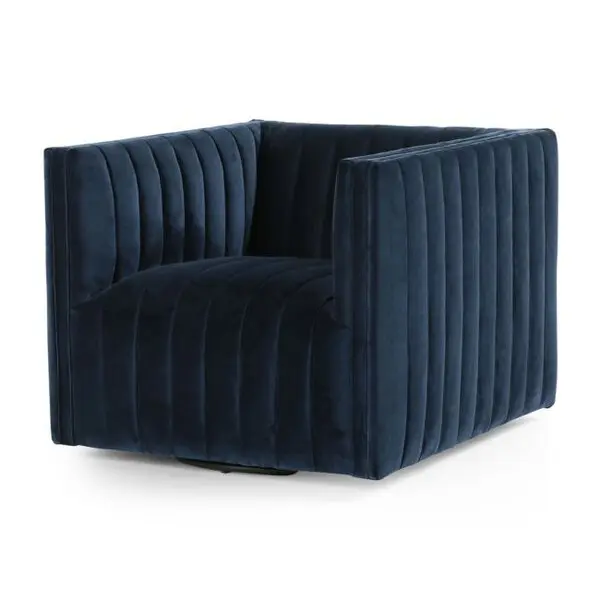 Crate & Barrel Cosima Channel Tufted Chair - Blue/customizable ...