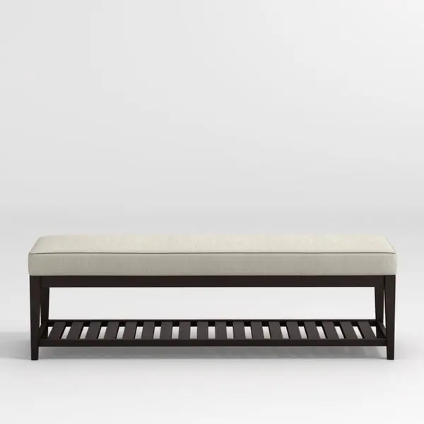 Crate & Barrel Nash Large Bench With Slats - Brown/customizable/natural ...