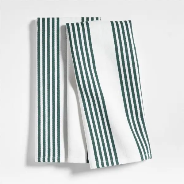 Crate Barrel Cuisine Stripe Pendula Organic Cotton Dish Towels