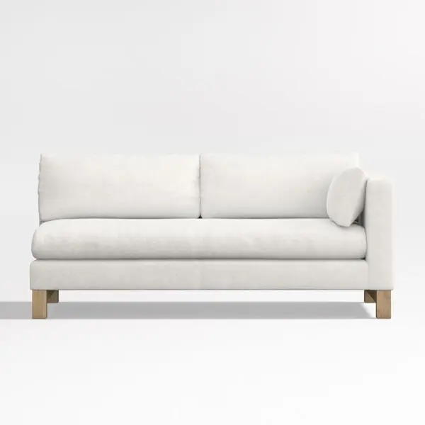 Buy Crate & Barrel Pacific Bench Right Arm Sofa With Wood Legs White