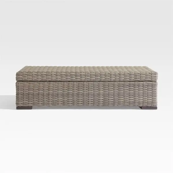 Crate & Barrel Abaco Resin Wicker Storage Chest - Grey | Editorialist