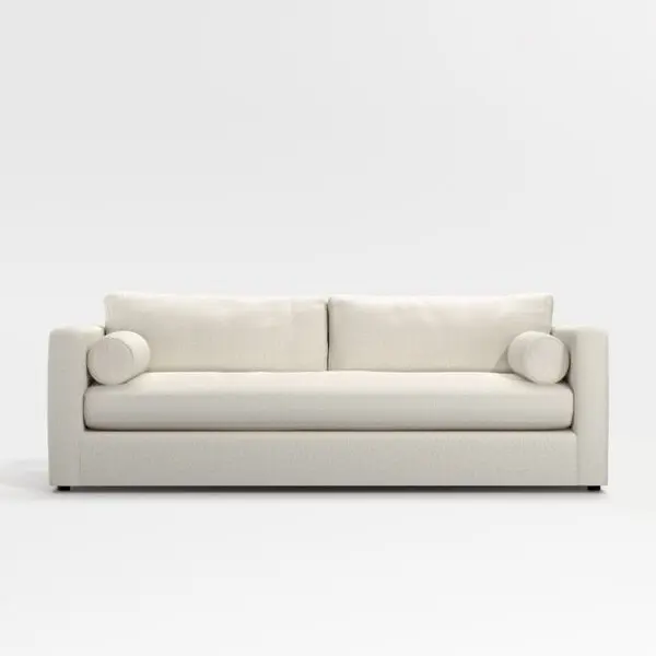Crate & Barrel Aris 88" Deep Track-Arm Sofa - White | Editorialist