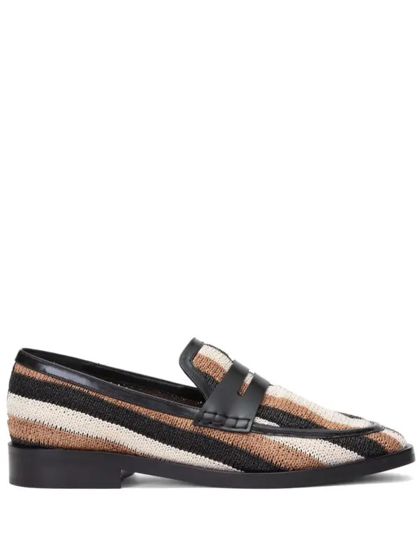 3.1 Phillip Lim Alexa Striped Penny Loafers - Brown