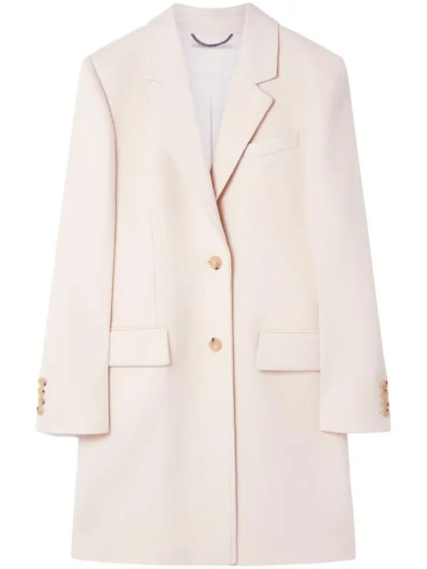 Stella McCartney Single-breasted Wool Coat - Neutrals