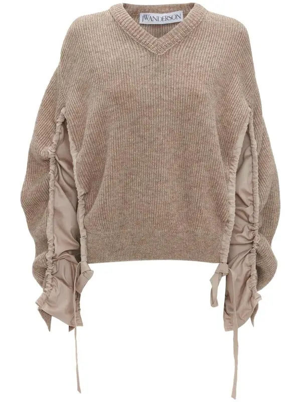 JW Anderson Panelled-sleeve Ribbed Jumper