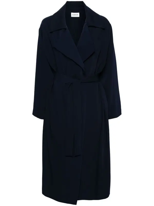 P.a.r.o.s.h Belted Calf-length Trench Coat - Blue