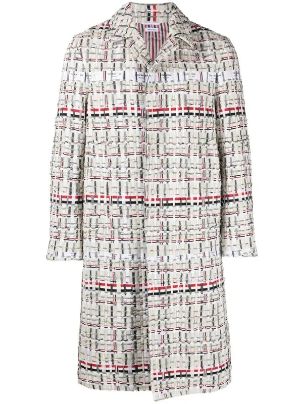 Thom Browne Single-breasted Tweed Coat