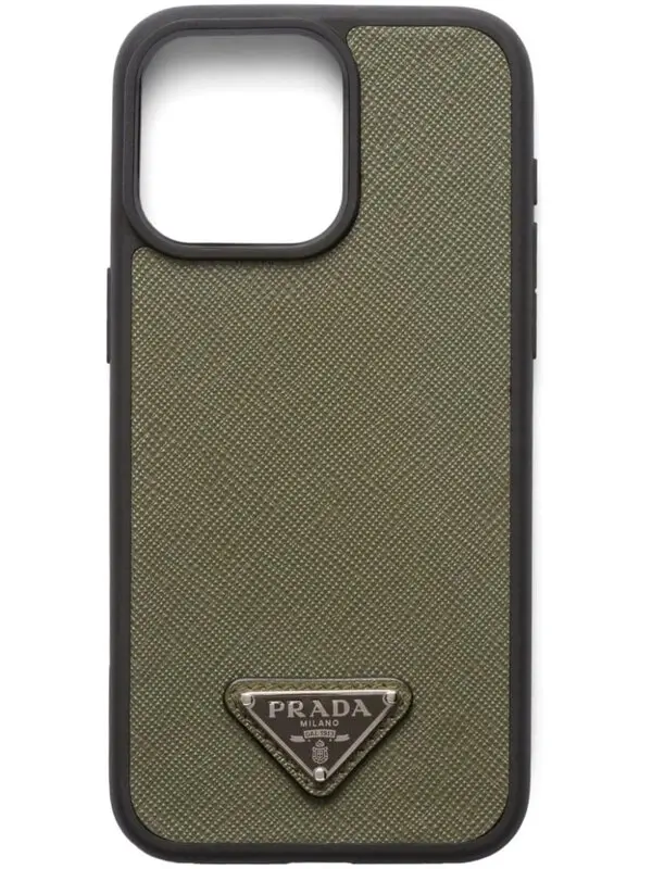 Prada Saffiano Leather Iphone 15 Pro Max Case - Black | Editorialist