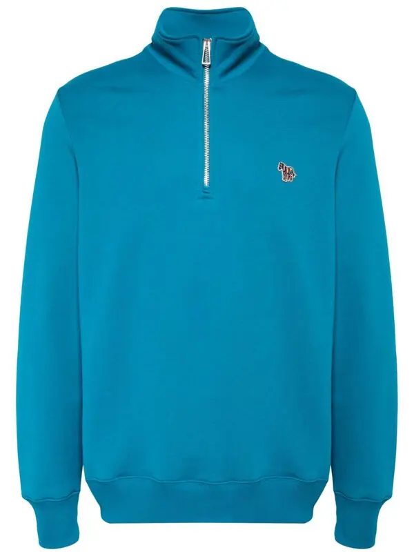 Paul Smith Zebra Logo-appliqué Sweatshirt - Blue