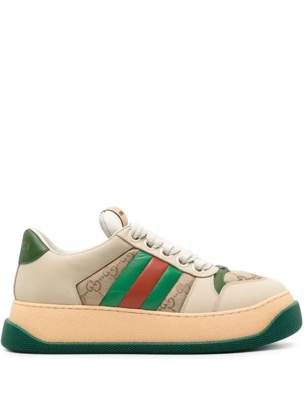 Gucci Screener Leather Sneakers - Neutrals