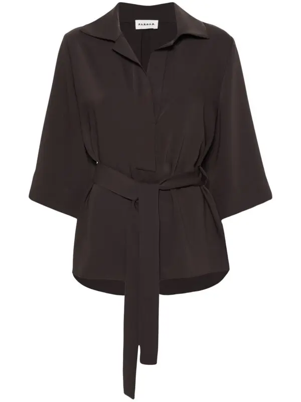 P.a.r.o.s.h Tied-waist Cady Blouse