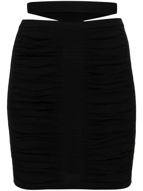 ANDREĀDAMO Draped-design Knitted Mini Skirt