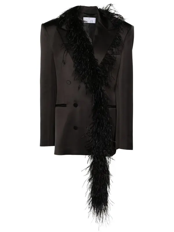 Giuseppe Di Morabito Feather-trim Double-breasted Blazer