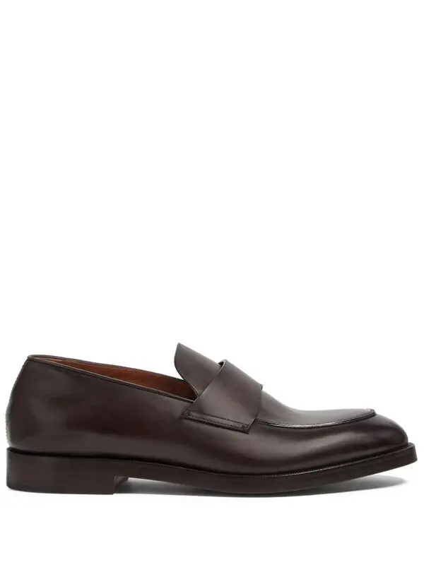 Zegna Torino Leather Loafers - Brown