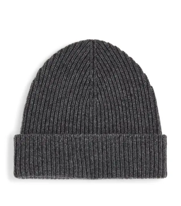 Johnstons Of Elgin Cashmere Ribbed Beanie - Grey