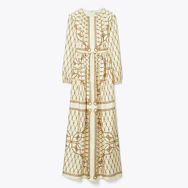 Tory Burch Silk Printed Dress In Brown Rope - 50% Off | Editorialist