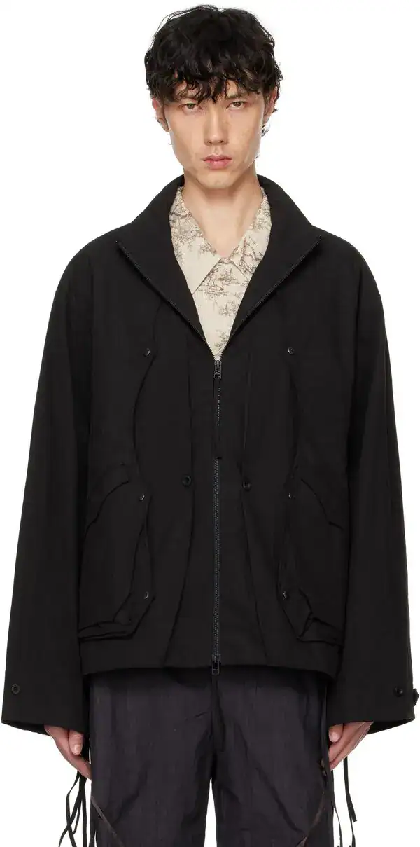 Professor.E Poncho Jacket In Black - 40% Off | Editorialist