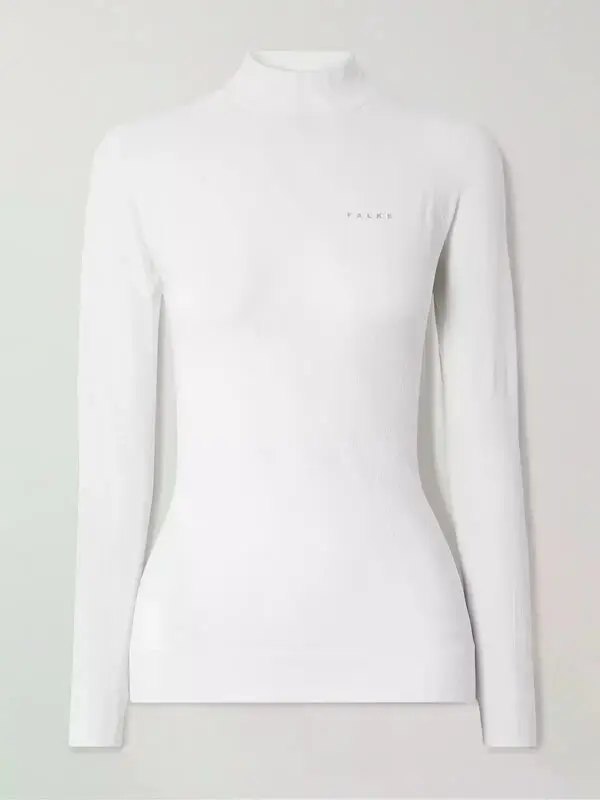 Falke Maximum Warm Stretch-jersey Turtleneck Top - White