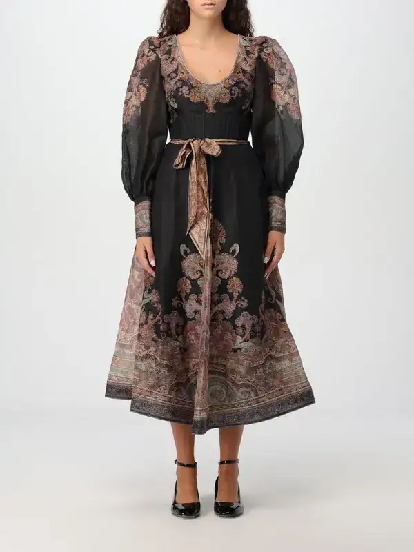 black zimmermann dress illustration gathered The Pleated Draped Mini Dress in Black Dot from our Spring 2026 Collection Zimmermann Women's Hypnotic Lace &