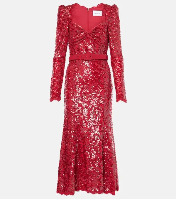 Rebecca Vallance X Nicky Hilton Leyla Sequined Midi Dress