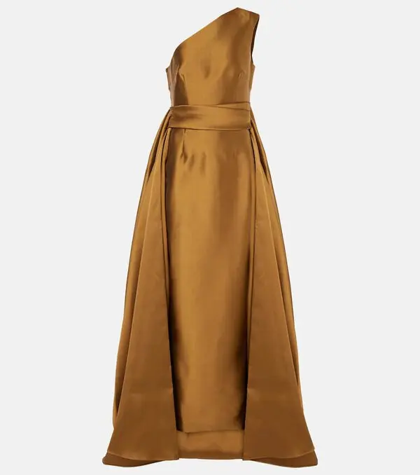 Solace London Charo One-shoulder Gown - Gold